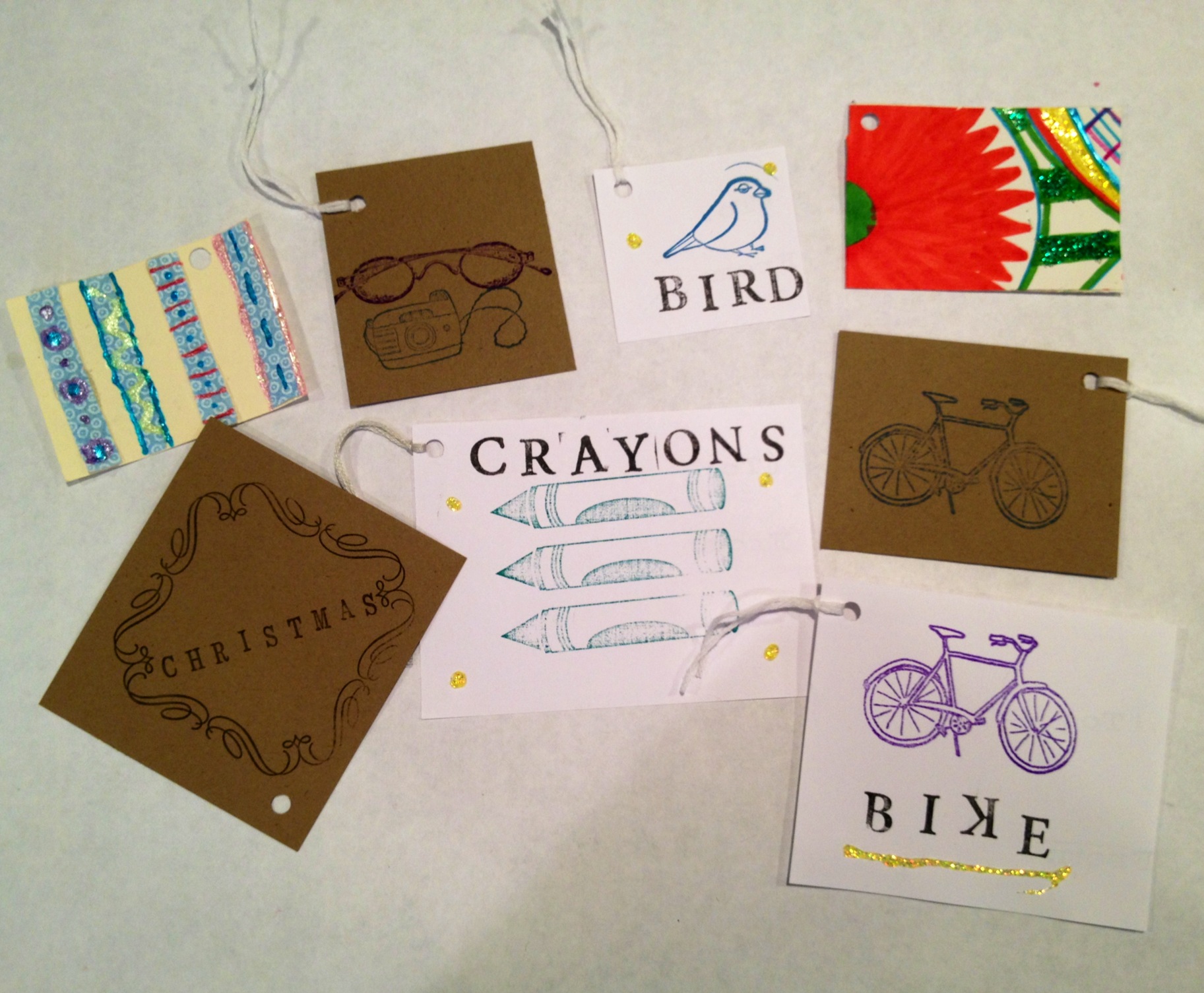 stamped gift tags - noelle o designs