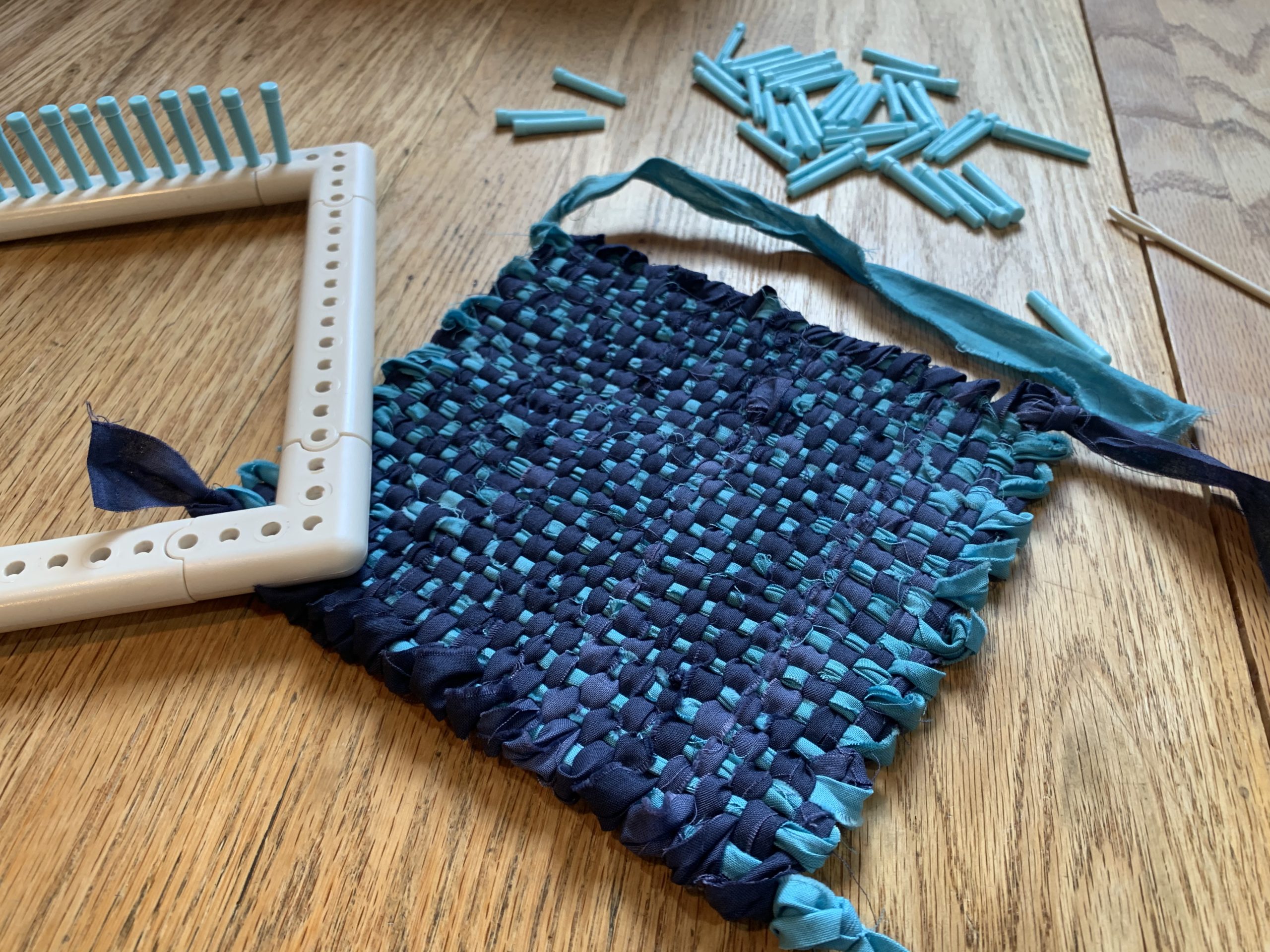 Fabric Scrap Weaving Project - noelle o designs
